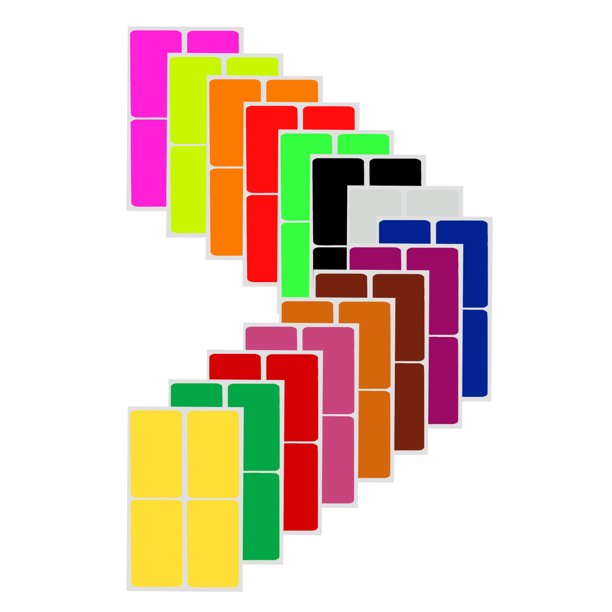 Rectangular Color Coding Labels 3x2 in 15 Colors Stickers - 60 Pack by ...