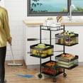 4 Layer Storage Rack Kitchen Square Rotating Storage Baskets Floor ...