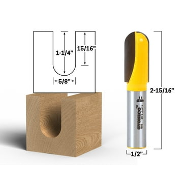 Yonico 2" Height X 1/2" Diameter Flush Trim Router Bit - 1/2" Shank ...