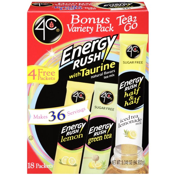 4C Tea 2 Go Energy Rush Instant Tea Mix Packets Variety Pack, 18 ct ... 4C Tea 2 Go Energy Rush Instant Tea Mix Packets Variety Pack, 18 ct ...