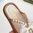 Toddler Girls Princess Slide Sandals Summer Bowknot Pearl Slide Sandals ...