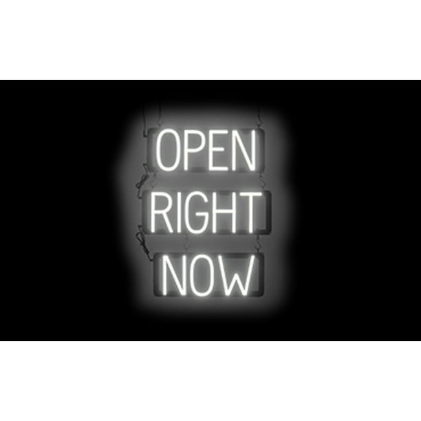 SpellBrite OPEN RIGHT NOW LED Sign for Business. 18.1" x 23.8" White ...