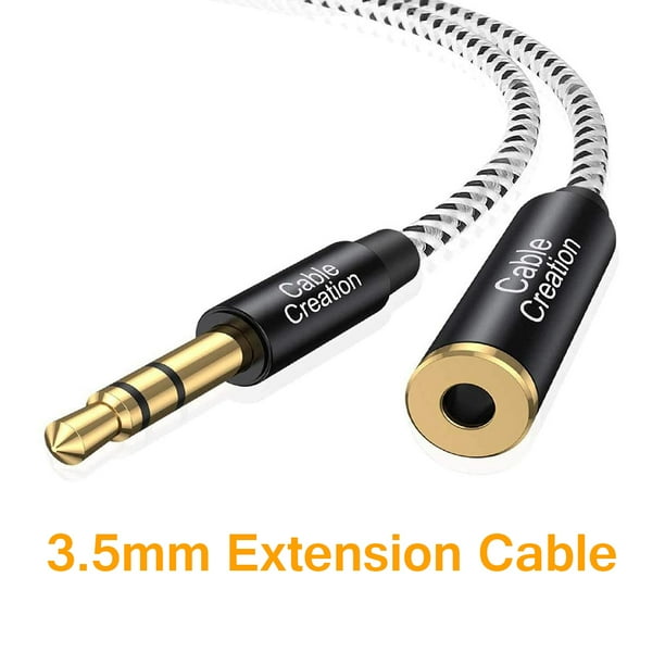 CableCreation 3.5mm Aux Audio Male to Female Extension Stereo TRS Braided Cable 6 Feet - Walmart.com
