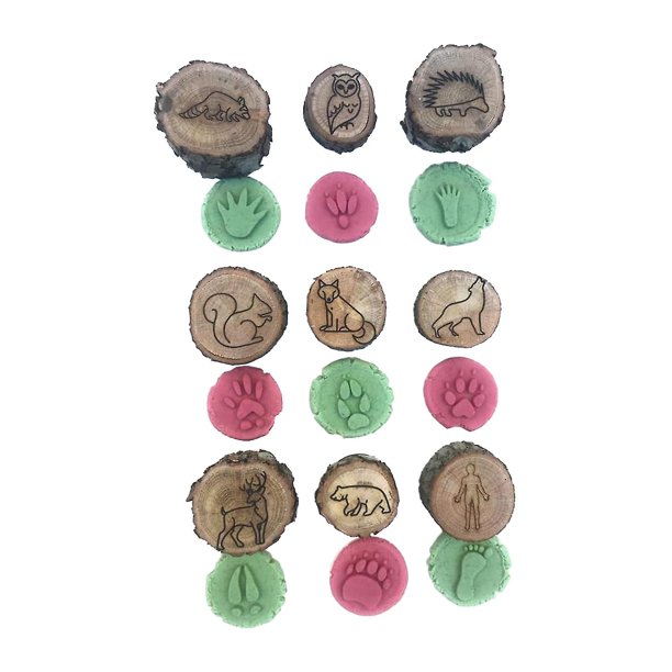 9 Piece Animal Footprint Stamp Sealing Wax Stamp Wood Crafts - Walmart.ca