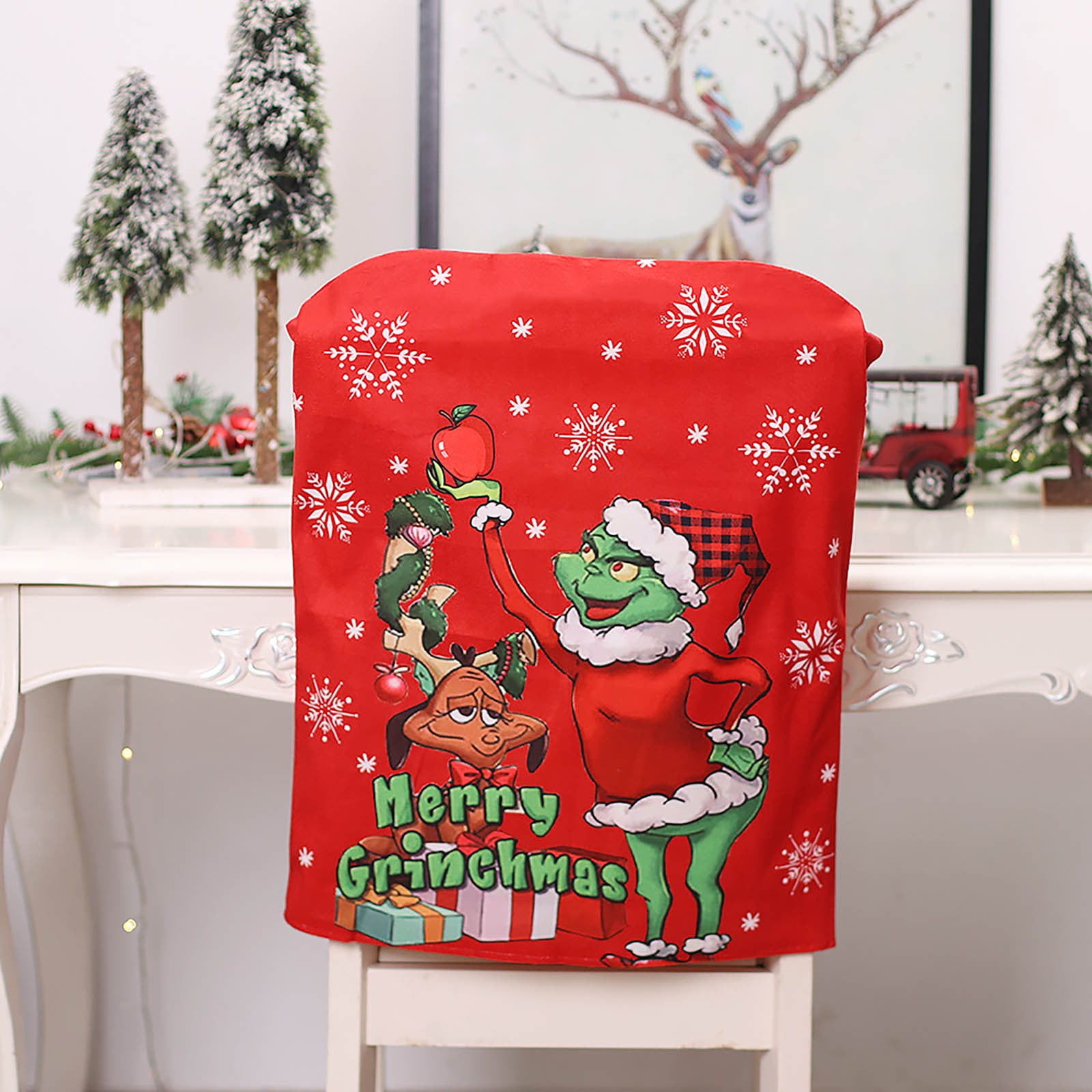 Fundas de silla de peluche navideñas de El Grinch, decoración para ...