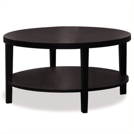 Merge 36 inch Round Espresso Wood and Wood Engineered Coffee Table ...