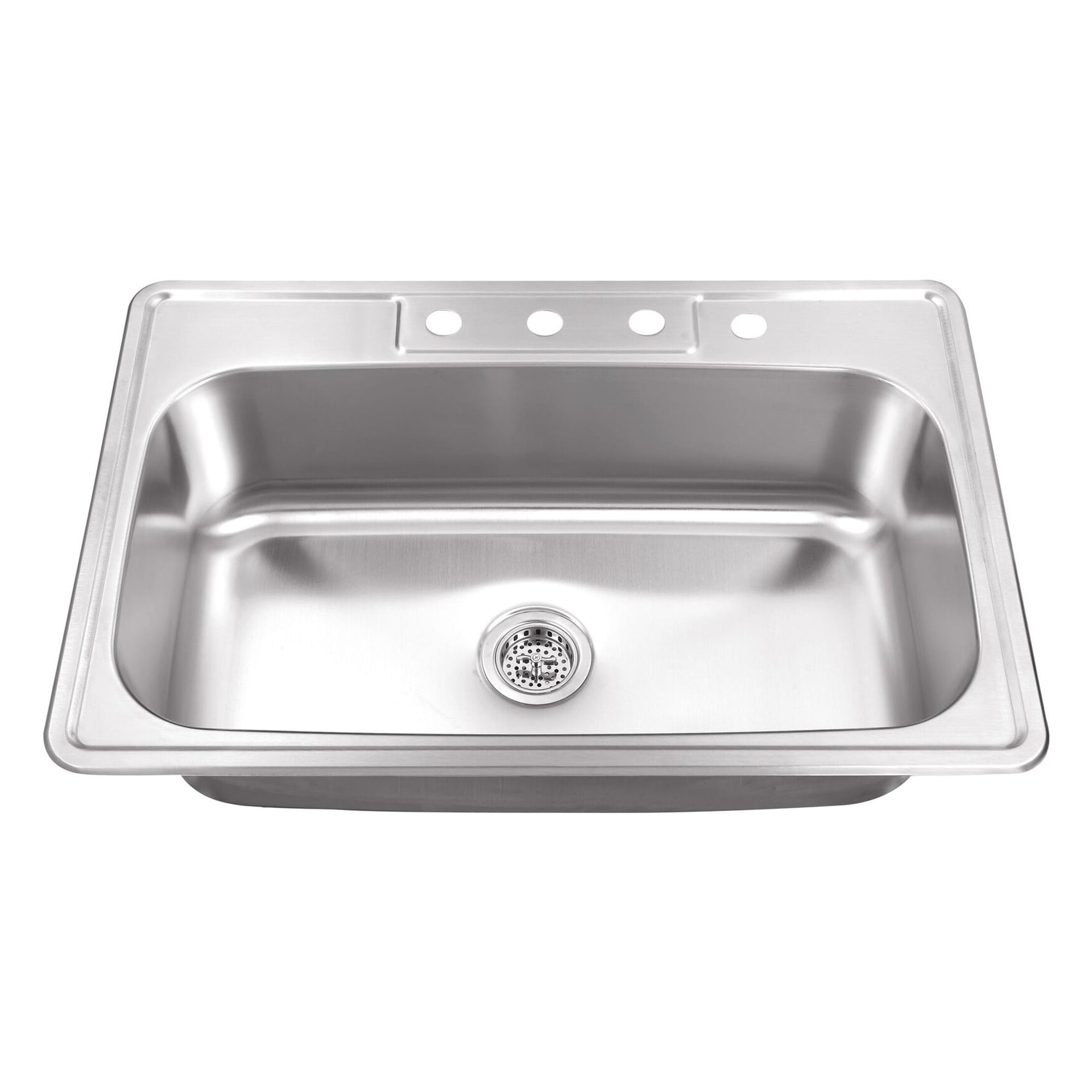 Drop-In 33 in. Single Bowl 20 Ga. Stainless Steel Utility Sink ...
