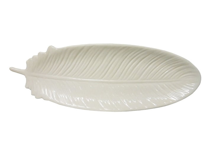 Plates Decorative Ceramic Feather Shaped Plate Dining & Serving Kitchen ...