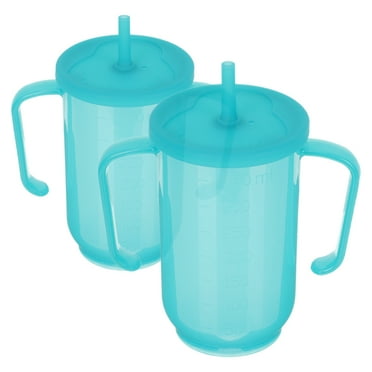Adult Sippy Cup 400ml - Leak Proof Drinking Aid with 2 Lids for Seniors ...
