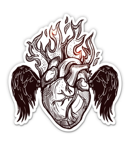 Magic Occult Heart - 5" Vinyl Sticker - For Car Laptop I-Pad ...