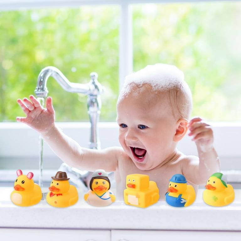 Rubber Duck Bathroom Sixwipe 15Pcs Rubber Duck Bath Toys, Floatable