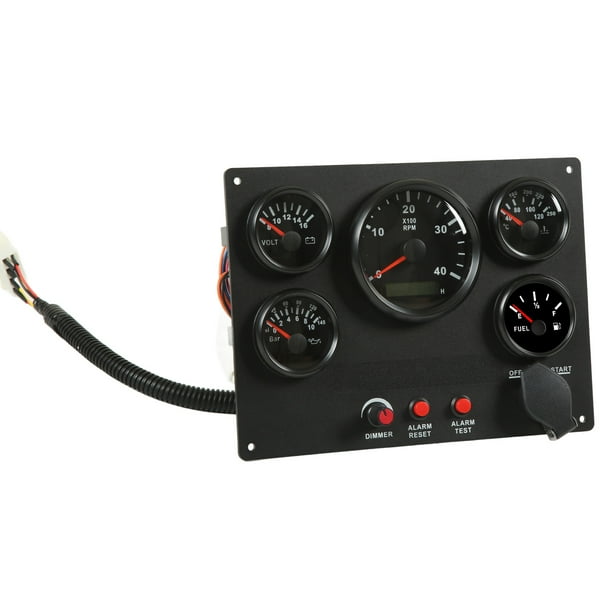 Boat Instrument Panel, 4000RPM IP67 Marine Instrument Panel Gauge Set ...