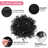 Jademall 1-Piece Curly Messy Hair Bun Extension, 60g Natural Fluffy ...