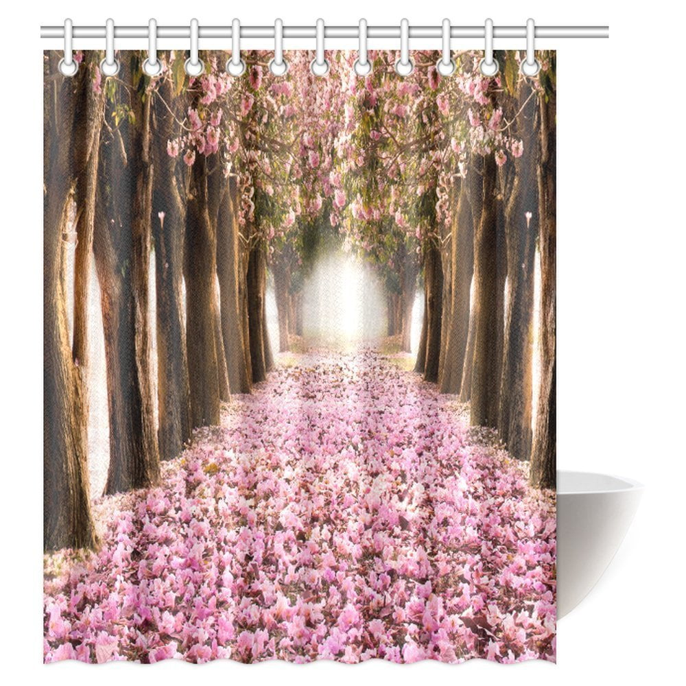 MYPOP The Romantic Tunnel of Pink Flower Japanese Sakura Cherry Trees ...