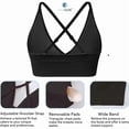 AEXTO Women's Sports Bras Adjustable Deep V Neck Bras Wireless ...