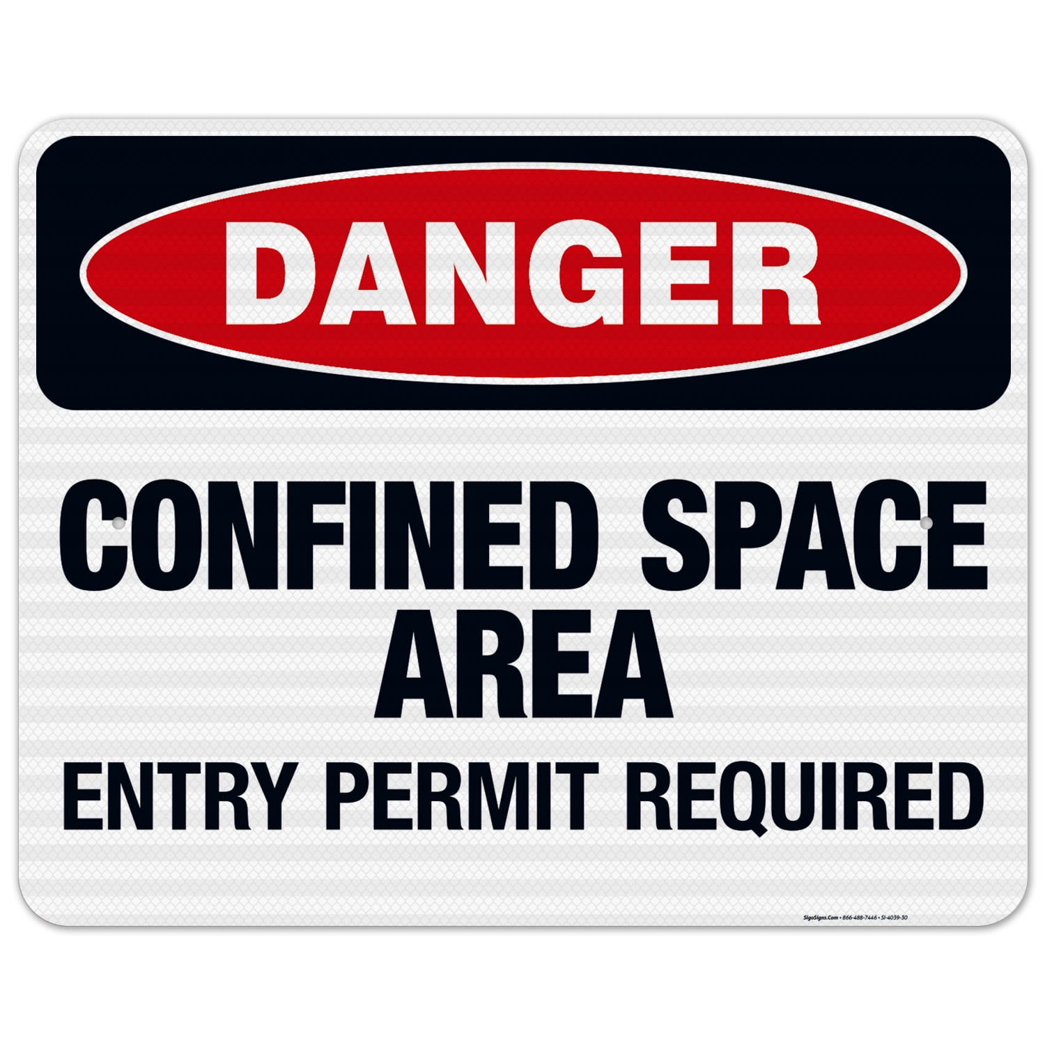 Danger Confined Space Area Entry Permit Required Sign, OSHA Danger Sign ...