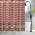 Country Red Buffalo Plaid Shower Curtains for Bathroom, Retro Star ...