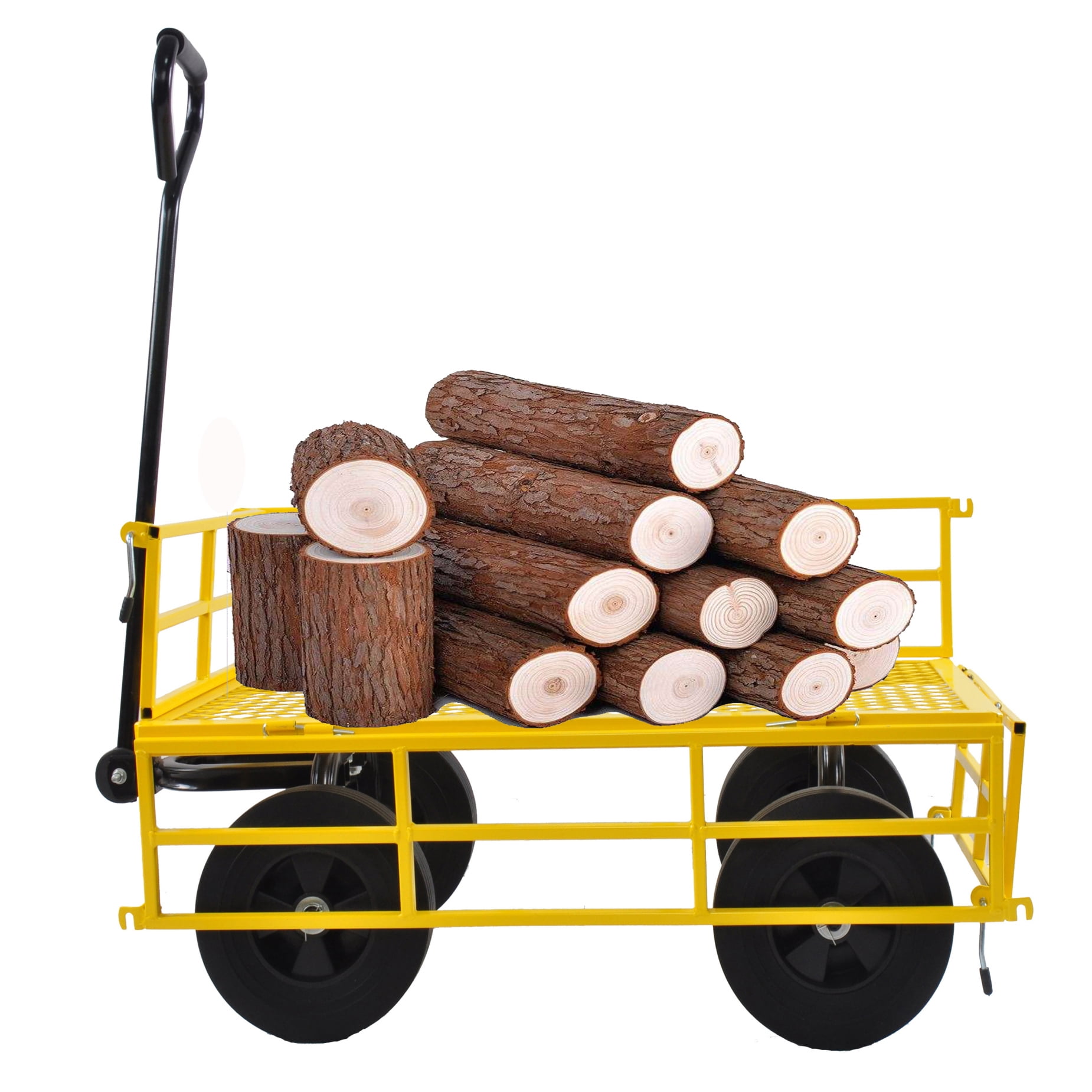 Utility Wagon Cart with Flat-Free Tires, Heavy Duty 550 Pounds Capacity ...