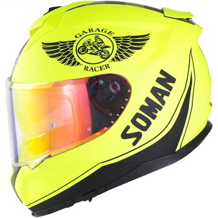 Motorcycle Full Face Helmet Scooter Crash Helmet with Double Lens DOT/E ...