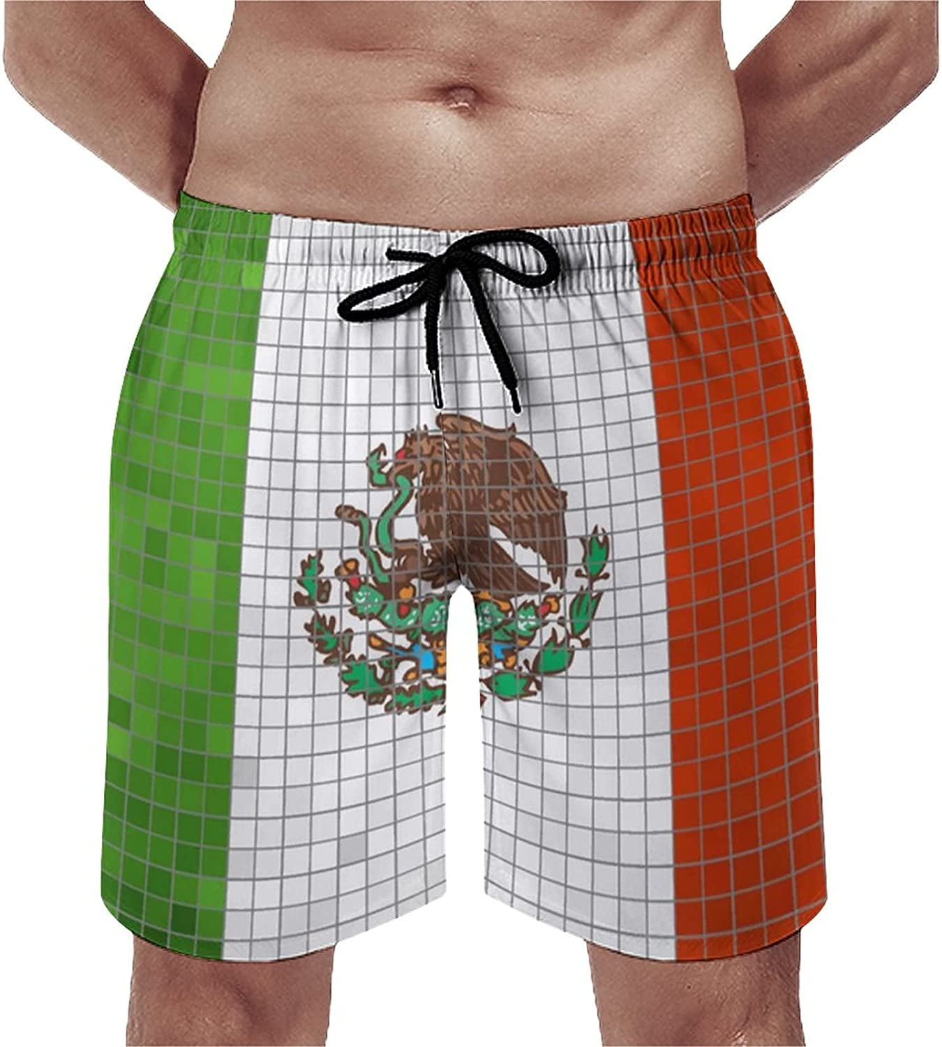 Men's Mexico-Flag-Mexican-Flag-Wall Swim Trunks Quick Dry Bathing Suit ...