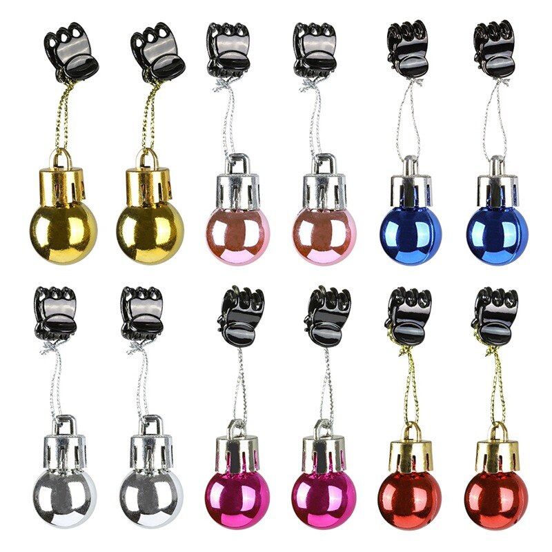 6/12/16pcs Christmas Ball Ornaments Baubles Clips Shiny Easy Attach ...