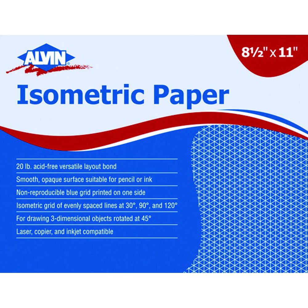 Alvin Isometric Paper 100-Sheet Pack 8.5" x 11" - Walmart.com - Walmart.com