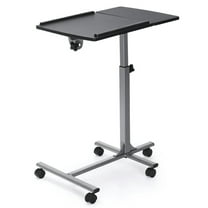 Spaco Adjustable Angle Height Rolling Laptop Table-Black, Office ...