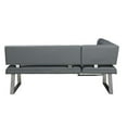 Maklaine Gray Faux Leather Tufted Reversible Nook with Brushed Steel ...