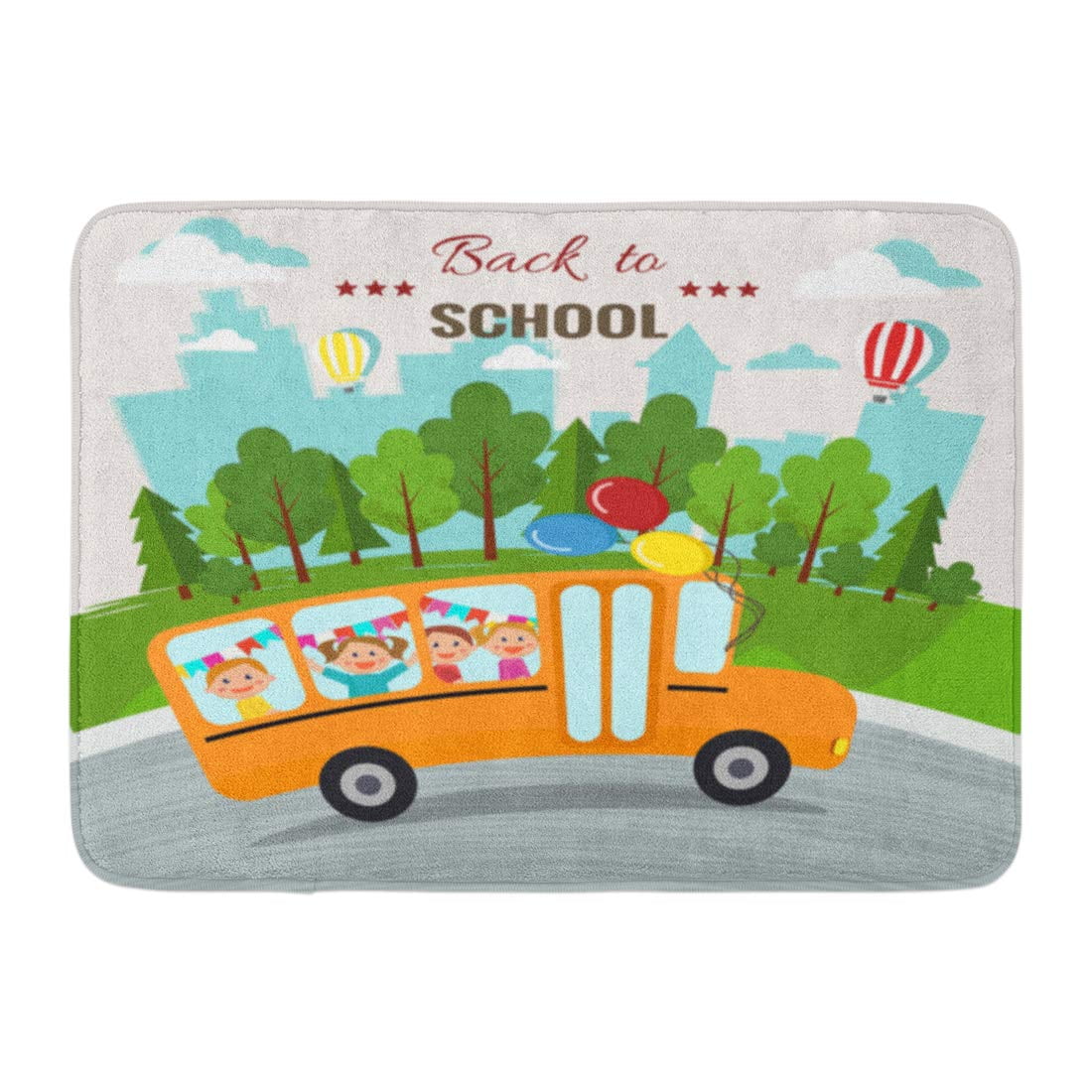 SIDONKU Building Welcome Back to School Bus Kids Happy Boy Campus ...