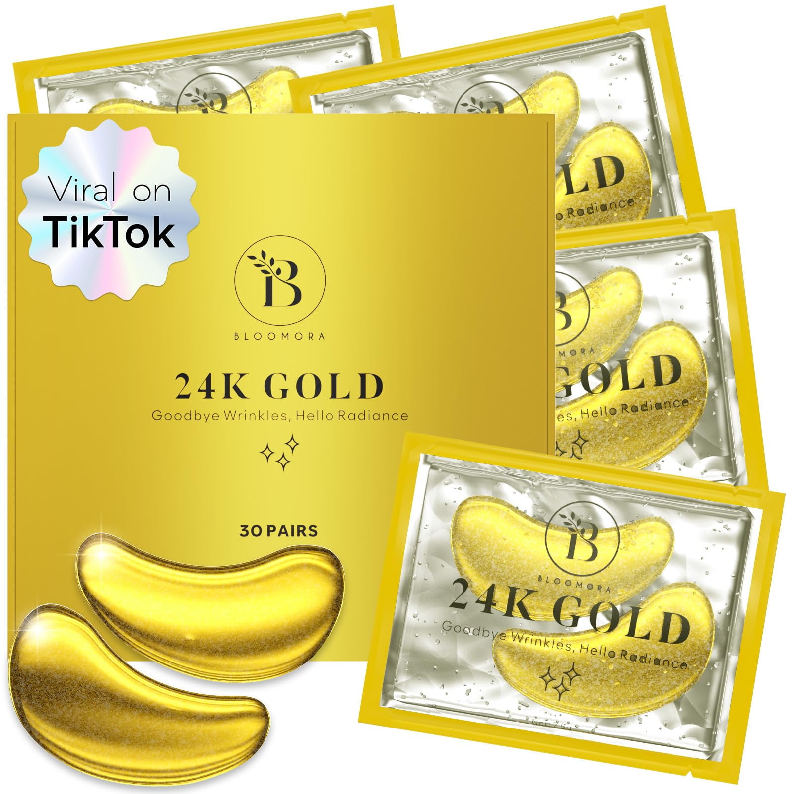 Click here for Bloomora 24k Gold Under Eye Patches (30 Pairs) - D... prices