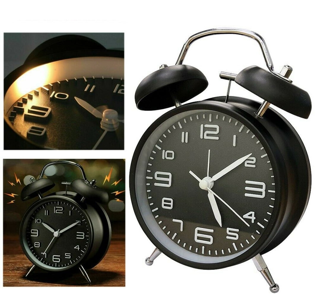 PVUEL Analog Twin Bell Alarm Clock Vintage Retro Classic Bedroom ...