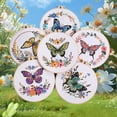 Butterfly Floral Embroidery Kits Embroidery Set with Thread and Needle ...
