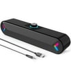 Lenrue Computer Speakers Wired USB-Powered 10W Stereo Soundbar with RGB ...