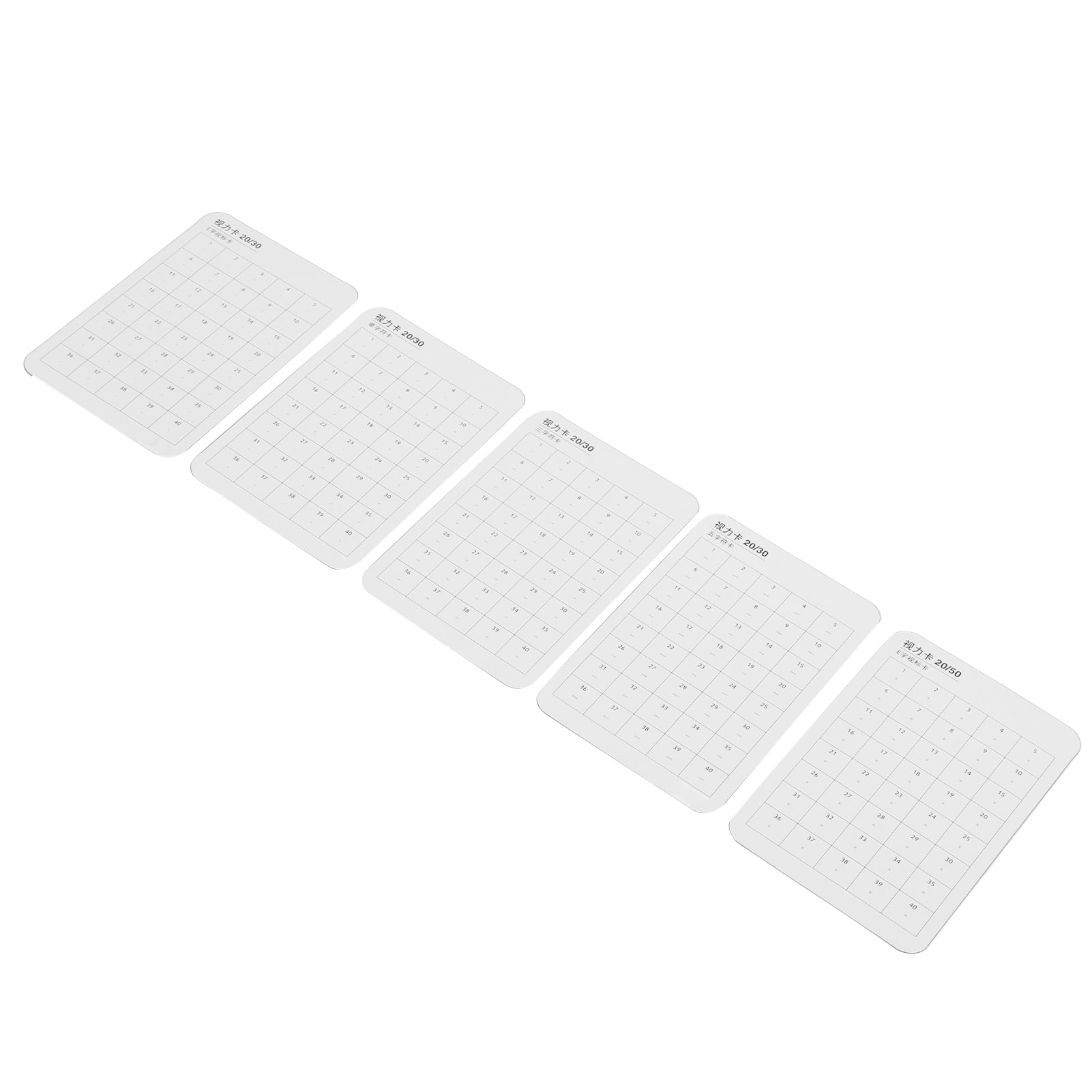 FAGINEY 5pcs Vision Test Card Double Side Matte Film Eye Chart For Near