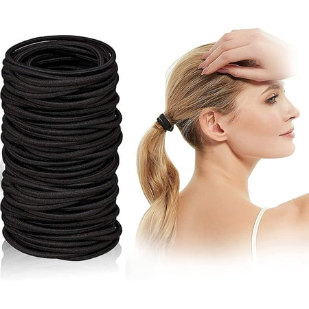 NETSENG Hair Ties - Pack of 100 Pieces Heavy Duty Nylon and Rubber 4mm ...