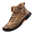 AUDeals Men's Leather Boots, Comfortable Casual Shoes with Spacious Toe ...