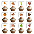 12 Thanksgiving Cupcake Toppers Pumpkin Maple Toppers Fall Themed ...