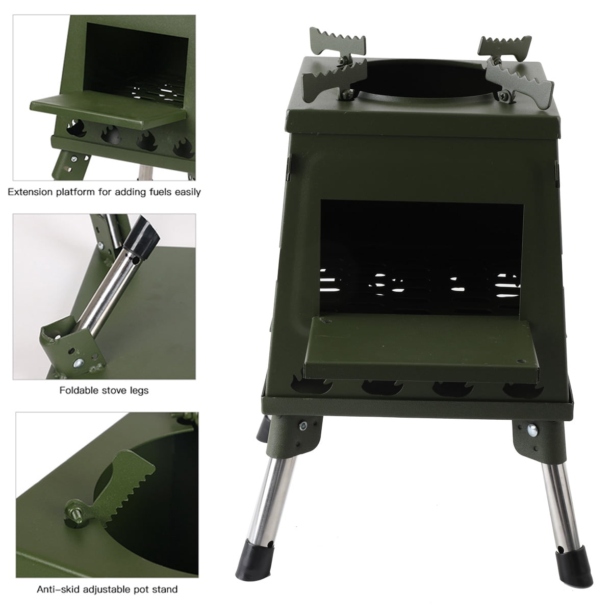 ECUTEE 11.8 inch Wood Burning Stove Outdoor Portable Camping Stove for ...