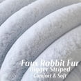 Blue Faux Fur Vertical Ribbed Lumbar Pillow Cover, Soft Decorative ...