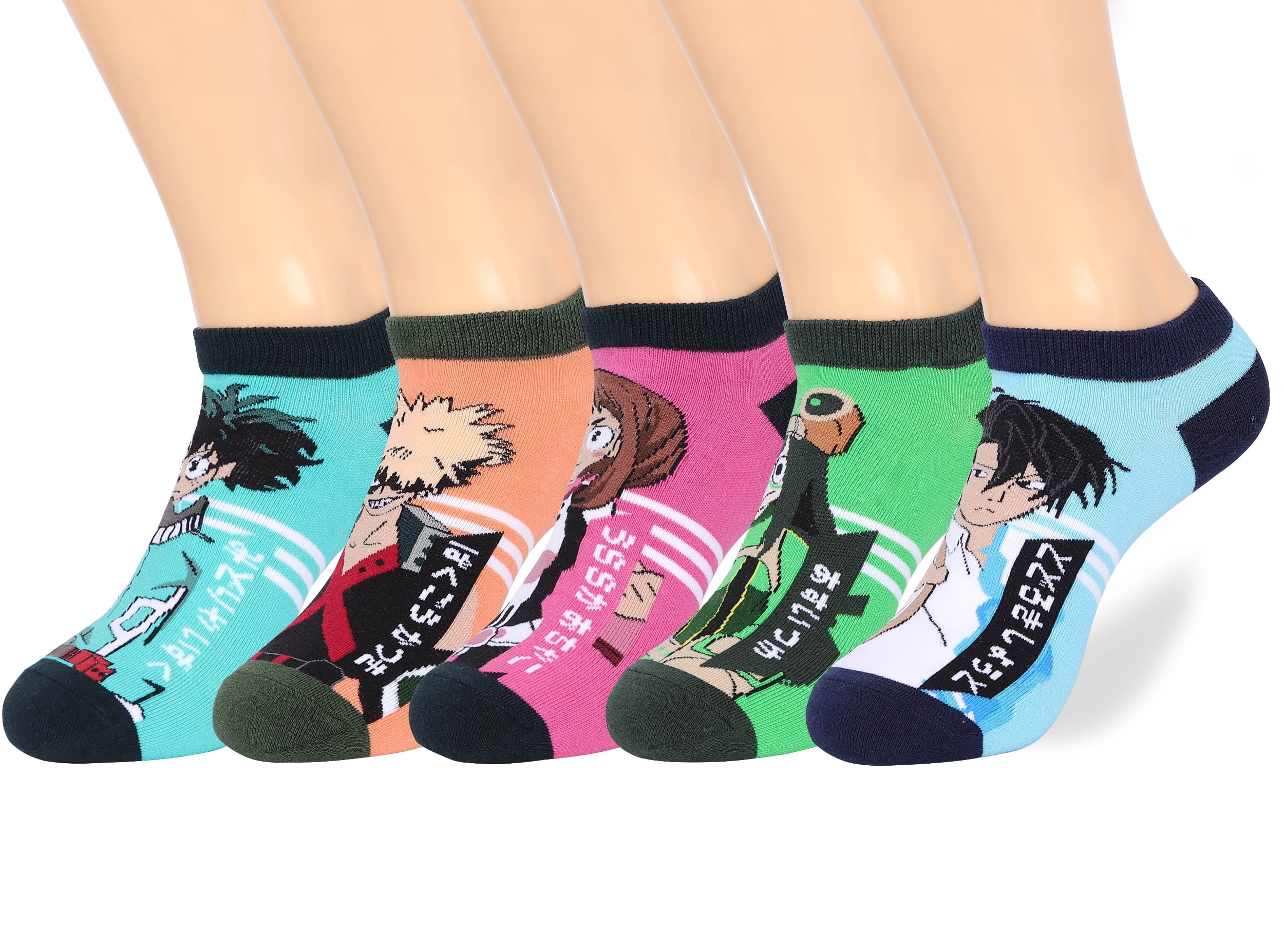 Roffatide Anime My Hero Academia Ankle Socks 5 Pairs Low Cut Socks ...
