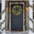24" Pre-Lit Christmas Wreath with Frosted Red Berries & Pinecones ...