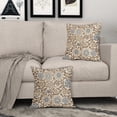 Brown Grey Pillow Covers 18x18 Set of 2 Vintage Floral Boho Carpet ...