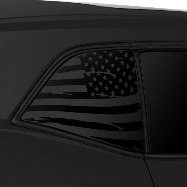 Bogar Tech Designs Quarter Window Distressed American Flag Vinyl Decal ...