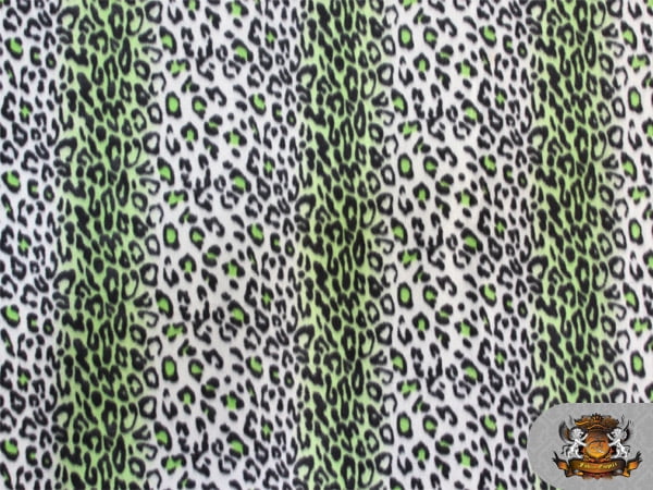 FLEECE PRINTED *LEOPARD NEON GREEN* / FABRIC BY THE YARD N-332 ...