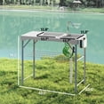Outsunny Folding Fish Cleaning Table with Sinks, Outdoor Fillet Table ...