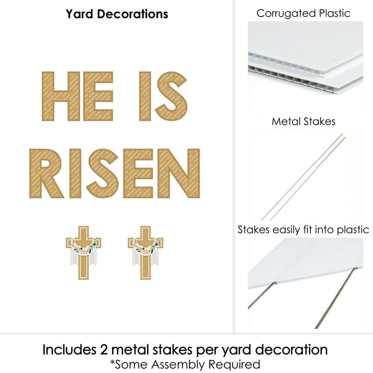 He Is Risen Cross Yard Sign