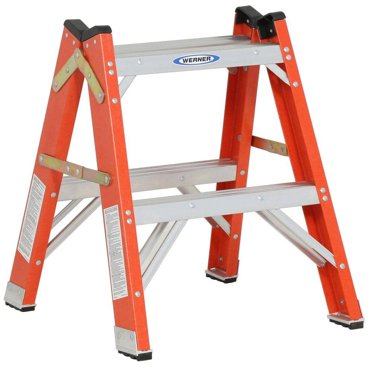 Louisville Heavy Duty 10ft Fiberglass Step Ladder, 14ft Reach, 300lbs ...