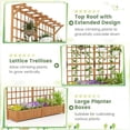 72" Raised Garden Bed with Lattice Trellis, Hanging Roof & Drainage ...