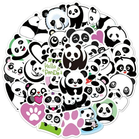 FanShow 50pcs Panda Stickers Cute Cartoon Animal Stickers for Kids ...