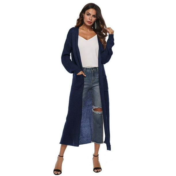 BODYJONES - Womens Casual Long Sleeve Split Open Front Cardigan Knit ...